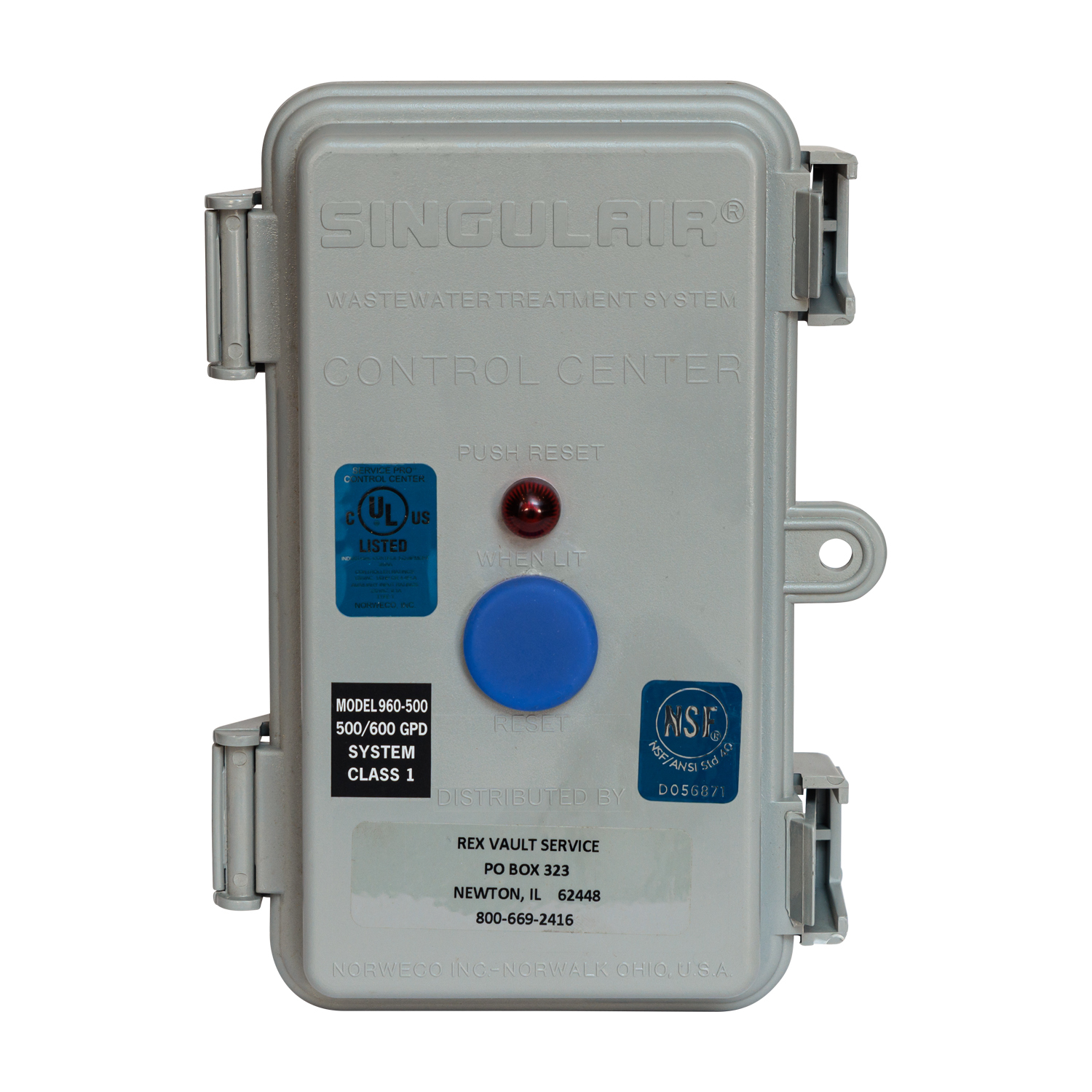 Norweco 210P Control Center (Control Box with Insert) | Rex Vault ...